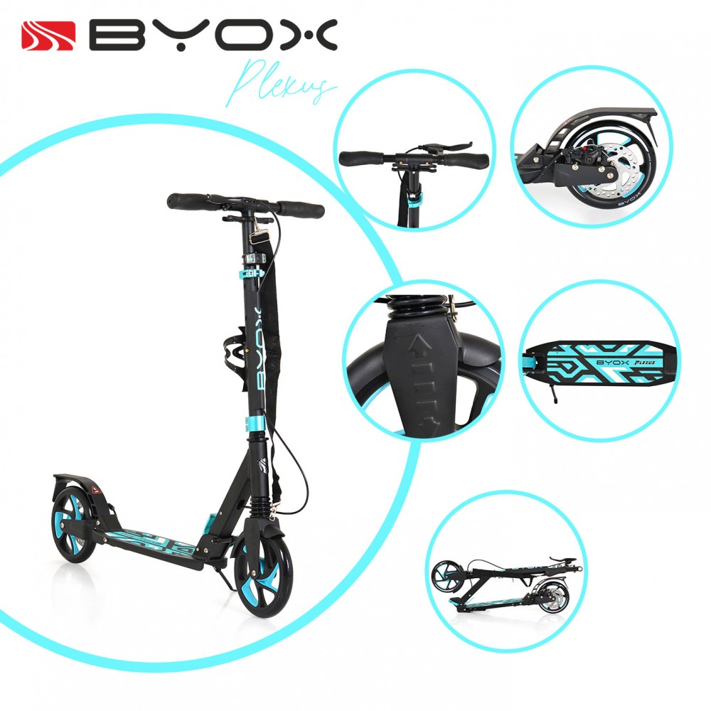 Byox Plexus Scooter Αναδιπλούμενο Πατίνι Αλουμινίου Ανάρτηση Δισκόφρενο ...
