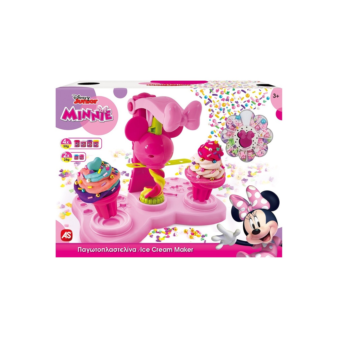 AS Plasticine Disney Minnie Ice Cream Plasticine With 4 Jars And Lids ...