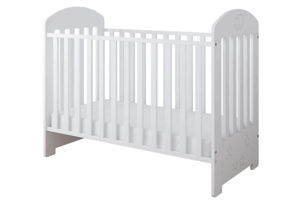 SISI Baby Cot 120x60 cm White with Adjustable Height - Koudounistra